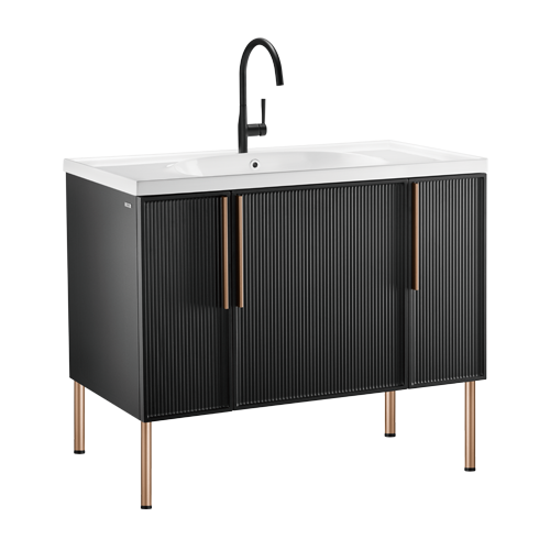 图灵 A1 1000 浴室柜组合(黑檀色)(单孔) = BC3901-001BKA1+BC3904-101 -Moen摩恩中国官网